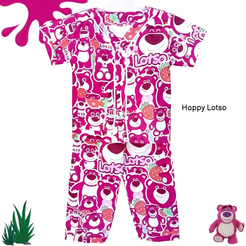 Jual Piyama anak 1-12 tahun motif happy lotso | Shopee Indonesia