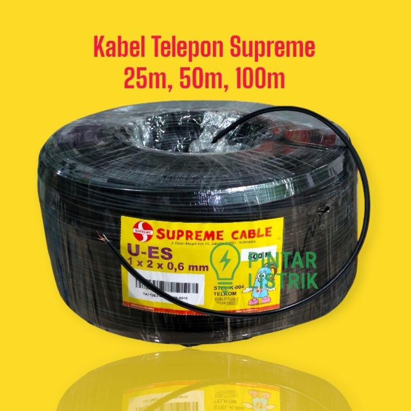 Jual Supreme Kabel Telepon Dropwire 1x2x0,6mm Supreme Cable Telpon 25M ...