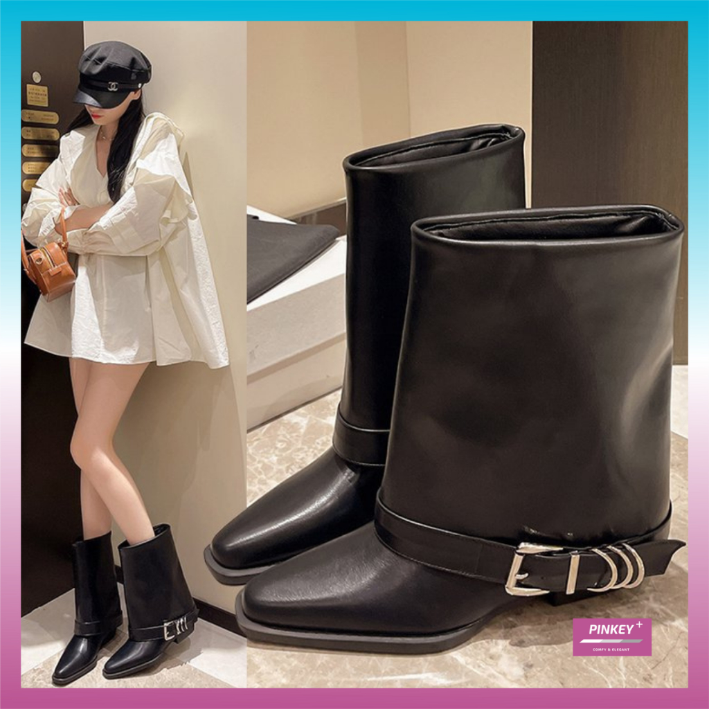 Jual PINKEY P374 Sepatu Long Boots Wanita Sepatu Martin Tinggi Boot ...