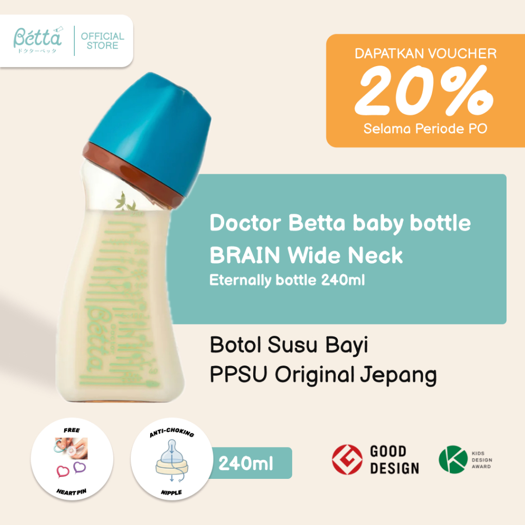 Jual Dr Betta Botol Susu Bayi PPSU - BRAIN WS2 240ml Eternally | Original Jepang | BPA-Free ...