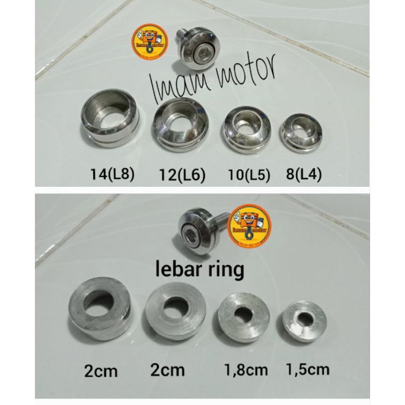 Jual Ring baut L Stainles polos ukuran drat 8-10-12-14 | Shopee Indonesia