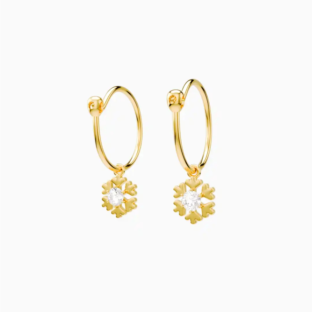 Jual LITTLETHINGSHEWEAR - Anting Emas Anak Loop Hoop Snow Swarovski ...