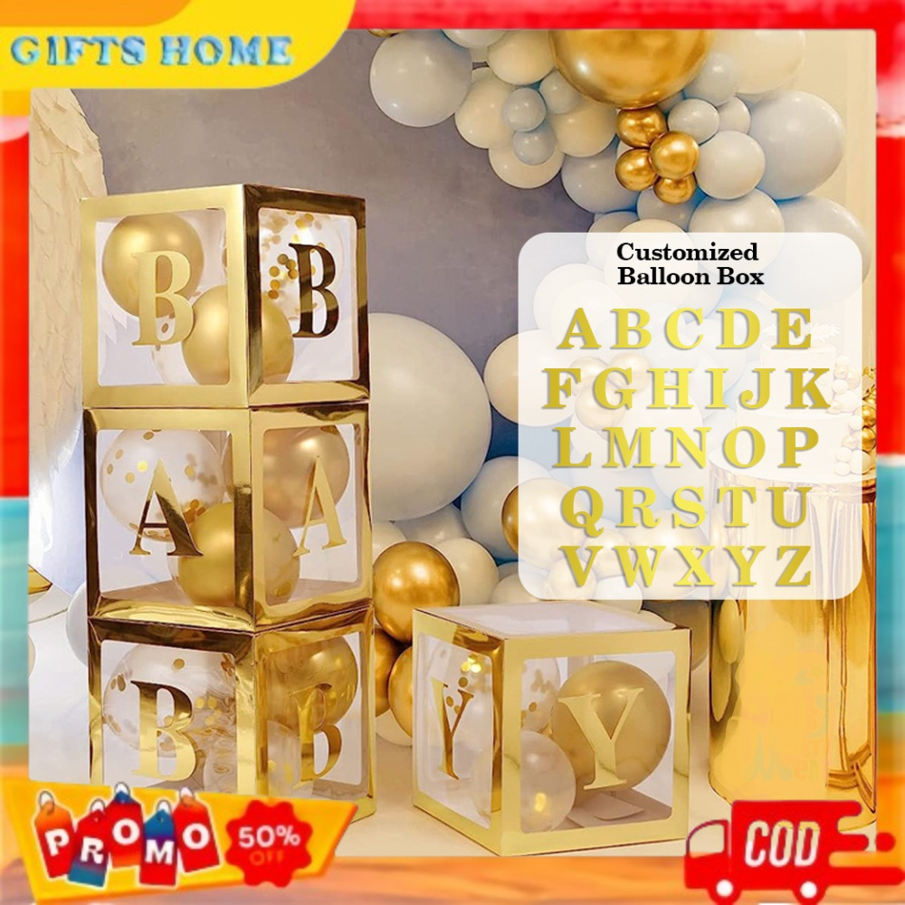 Jual Box Kotak Transparan Ukuran 25*25cm Tanpa Huruf Box Pink Gold ...