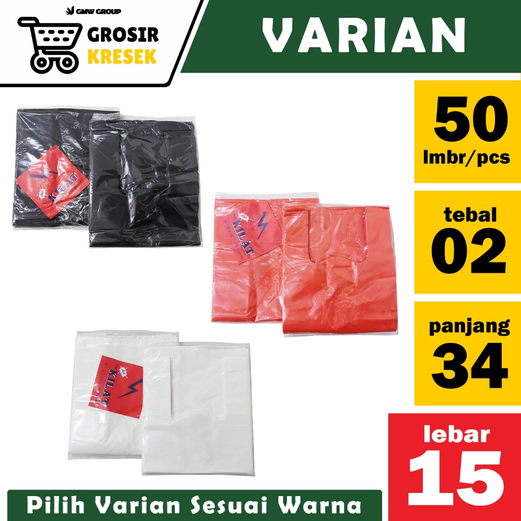 Jual [DISC] AC5 - Kantong Kresek Plastik uk 15x30 - 15x34 - 21x42 - 24x38 Merk KILAT isi 50 ...
