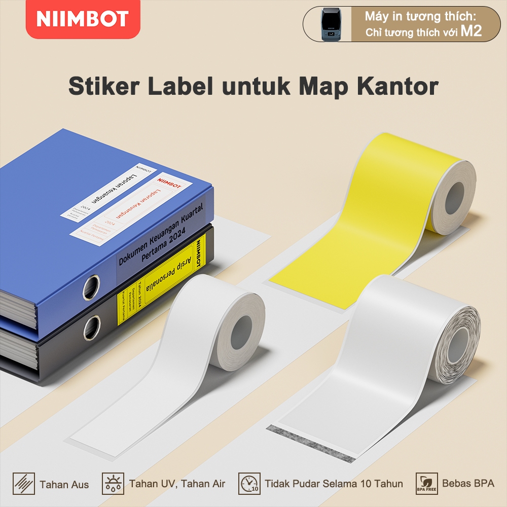 Jual NIIMBOT M2 Kertas Label untuk Map Kantor, Stiker Sisi Kotak Arsip ...