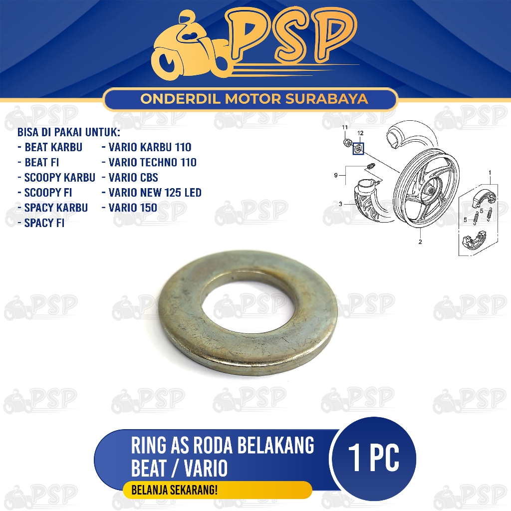 Jual Ring As Roda Belakang Beat / Vario M17 (Harga Per 1 PCS) - Ring Reng Plat Pelat As Roda ...