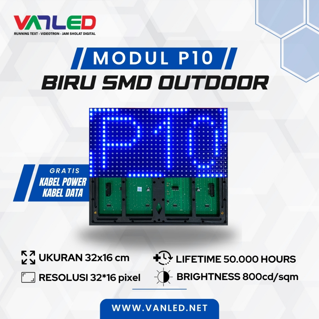 Jual Panel Modul Module Running Text P10 Outdoor SMD Biru | Shopee ...