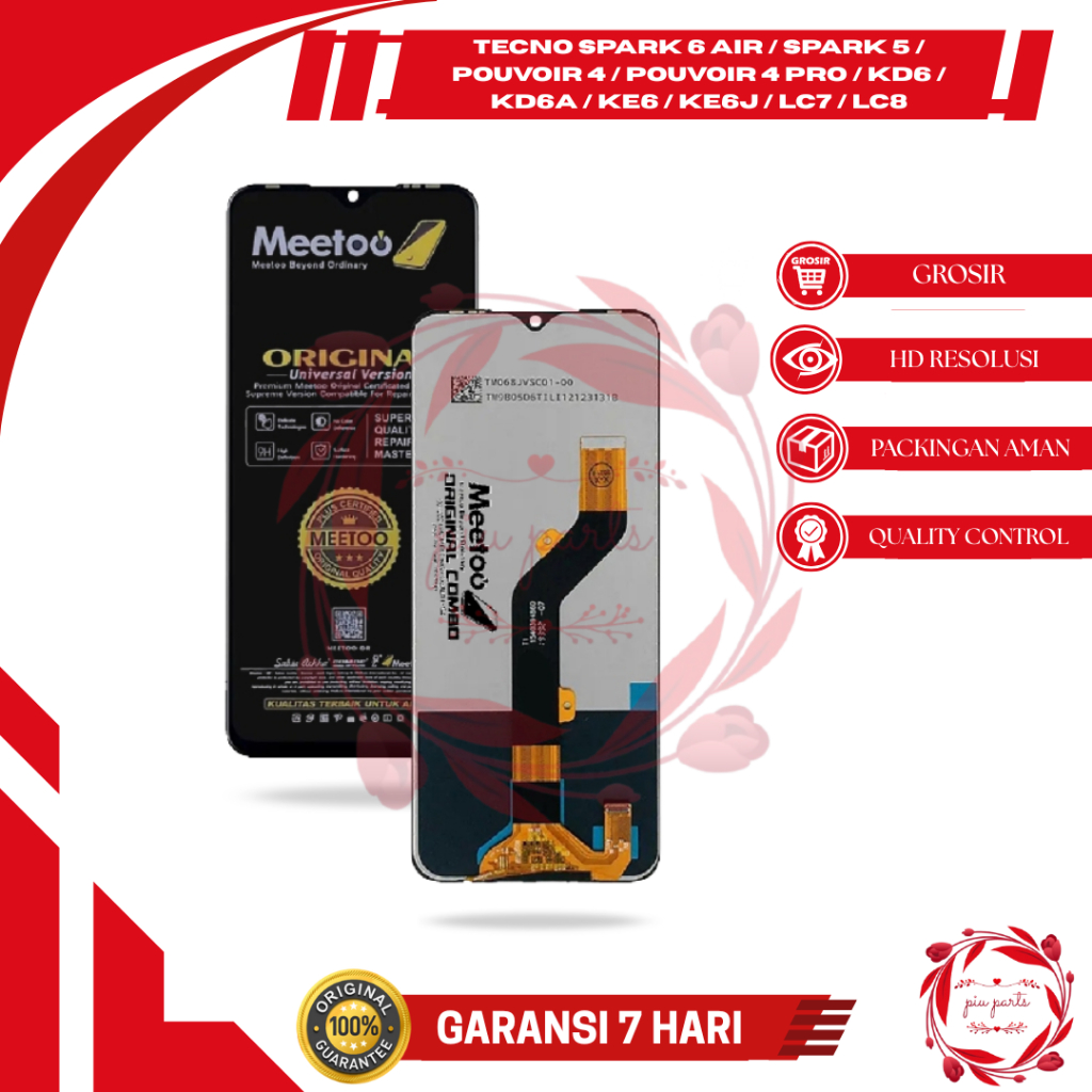 Jual LCD TECNO SPARK 6 AIR / SPARK 5 / POUVOIR 4 / POUVOIR 4 PRO - Kd6 / Kd6a / Ke6 / Ke6j / Lc7 ...