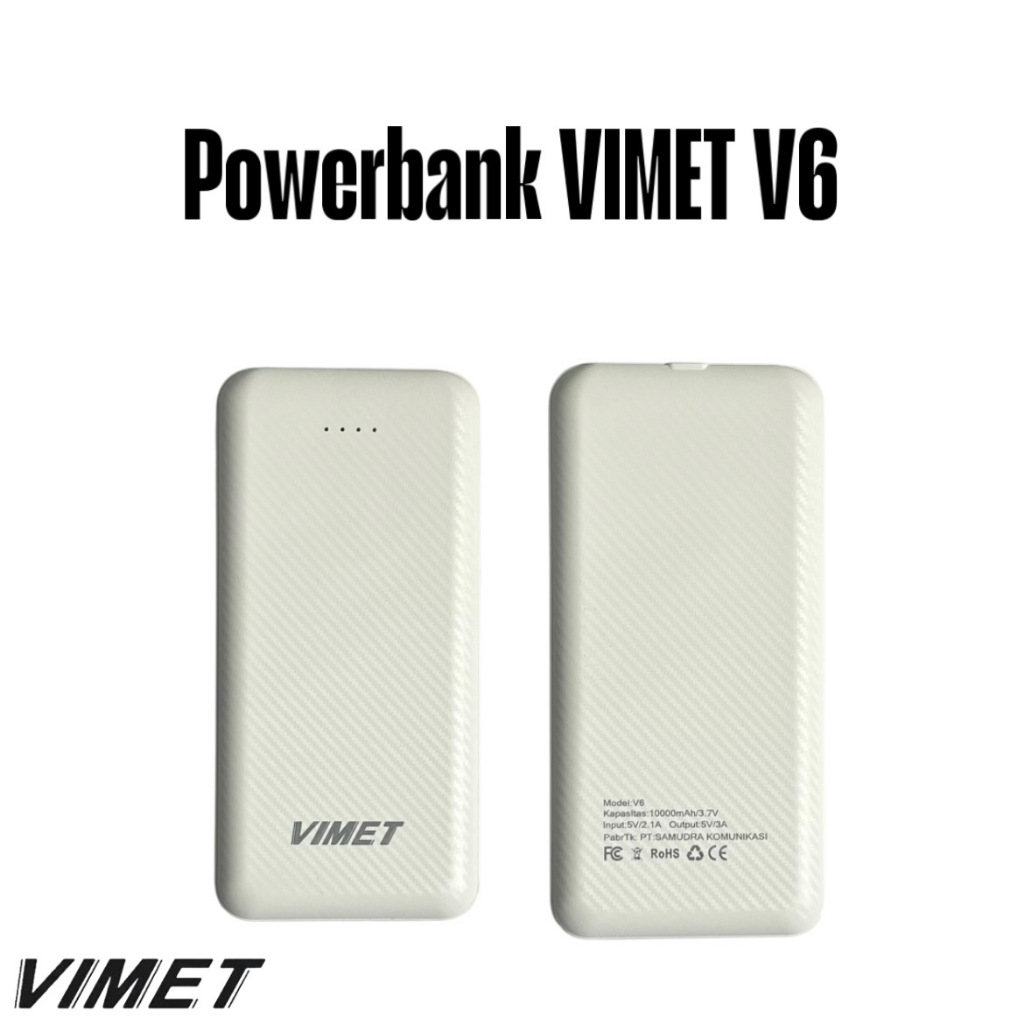 Jual VIMET V6 Powerbank 10000mAh Fast Charging Powerbank Portable ...