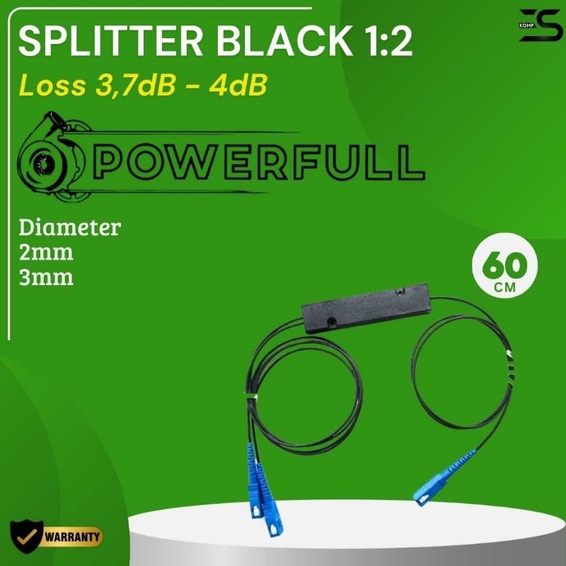 Jual Splitter Black 1:2 Powerfull - Splitter Black Modular - Powerfull ...