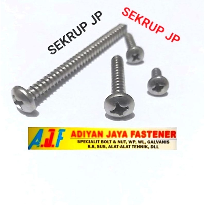 Jual Tapping Sekrup jp/ Sekrup pab Stainless 304 #6x11/2 (100pcs ...