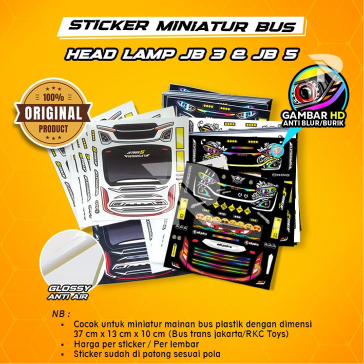 Jual Sticker Lampu Bus / Sticker Headlamp JB3 / Sticker lampu JB3 JB5 ...