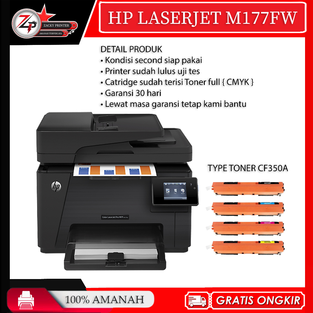Jual Printer Color HP LaserJet Pro MFP M177fw | Printer All in One A4 ...