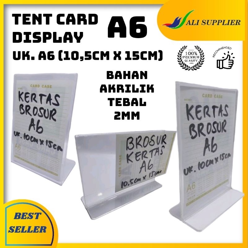 Jual Acrylic Tent Card A6 Murah / Acrylic Display A6 / Akrilik model L ...