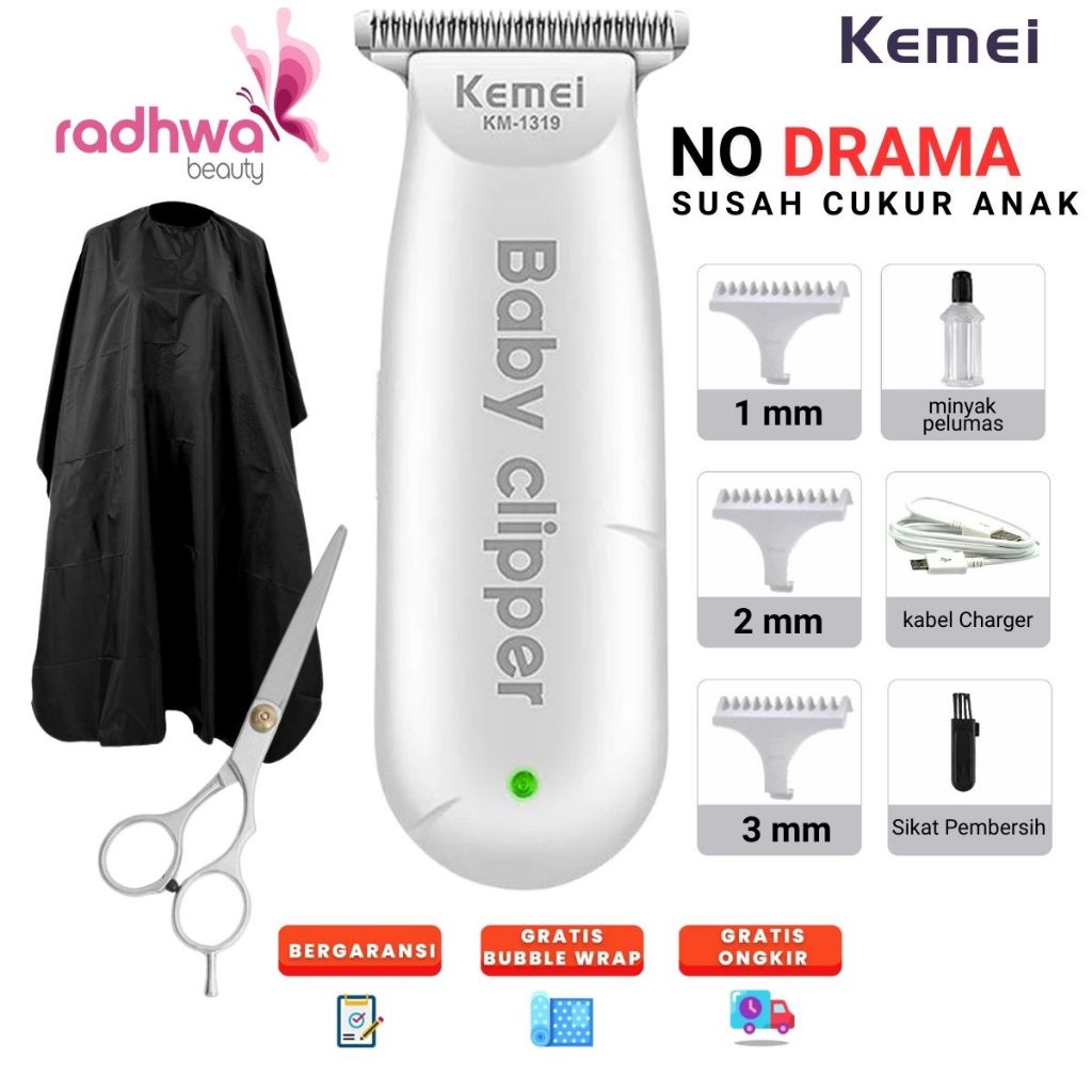Jual Kemei km 1319 Alat Cukur Rambut Bayi Elektrik Baby Shaver Trimmer ...