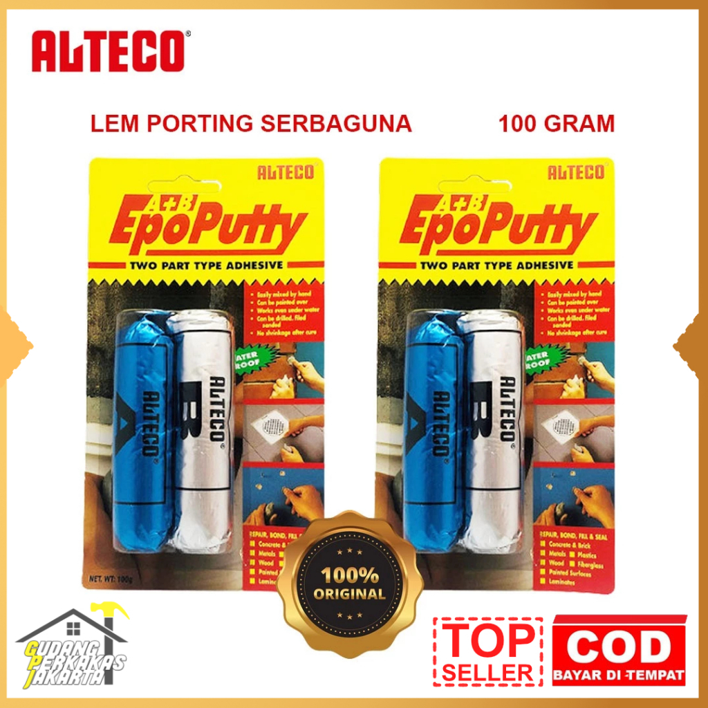 Jual Epo Putty 100 Gram & 50 Gram Lem Alteco Epoputty Lem Porting Waterproof Glue Original ...