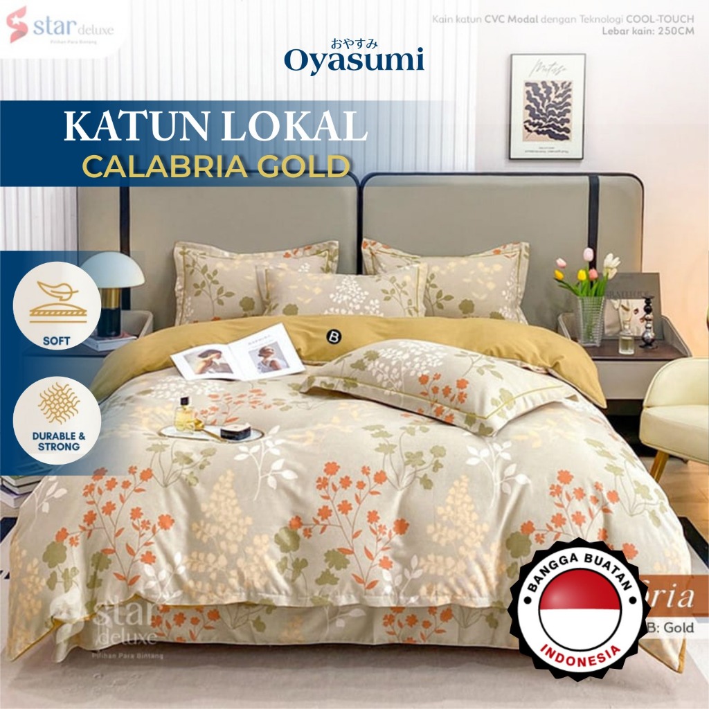 Jual Sprei Katun Lokal Premium Oyasumi MotiYf Calabria Gold | Shopee ...