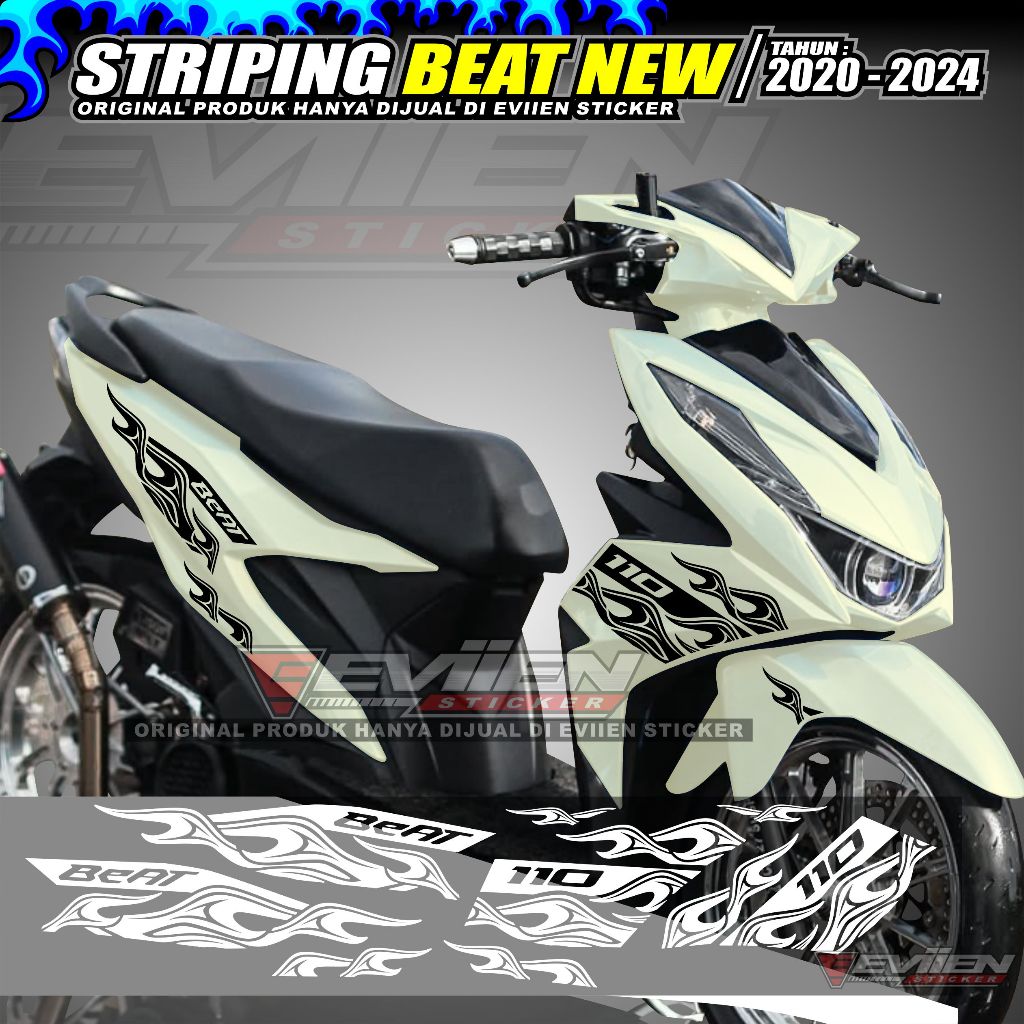 Jual Striping Variasi Cutting Sticker Honda Beat New Gen 1 Tahun 2020 ...