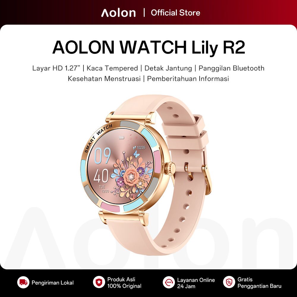 Jual Aolon Lily R2 Smartwatch Wanita 41mm Slim Bluetooth Call Custom ...