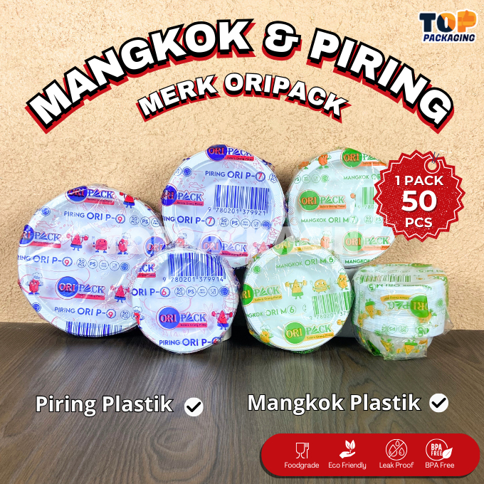 Jual Mangkok Piring Plastik Putih Oripack Tebal M5 M6 M7 M450 P6 P7 P9 ...