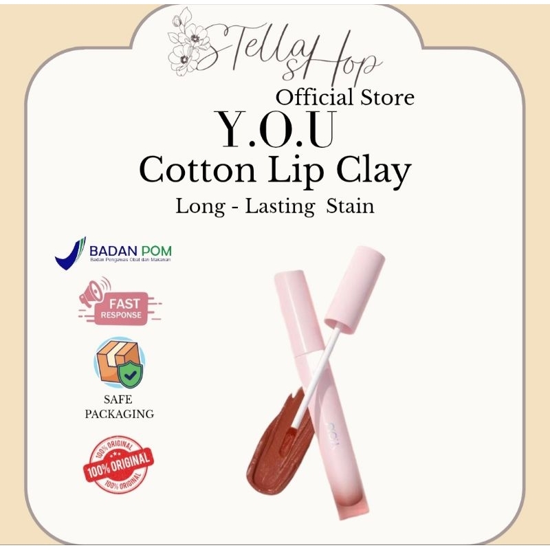 Jual YOU Simplicity Cotton Lip Clay | Lip Stain Lipstick Lembut ...