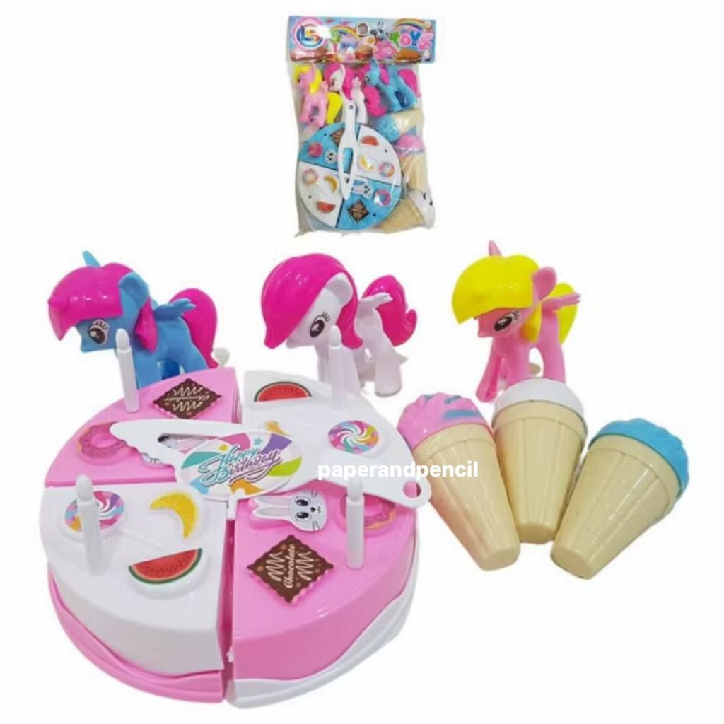 Jual Mainan Kue Ulang Tahun Kuda Poni Ulang Tahun / Mainan Kue Ice ...