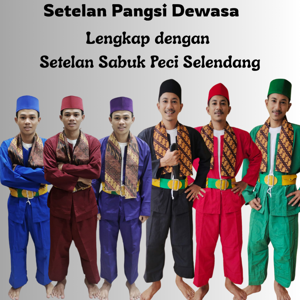 Jual Baju Pangsi Dewasa Setelan Sabuk Peci Selendang Baju Pangsi ...