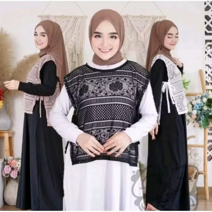 Jual Azmi- Vest Rompi Brukat Kondangan/Outer Wanita Kekinian Outfit ...