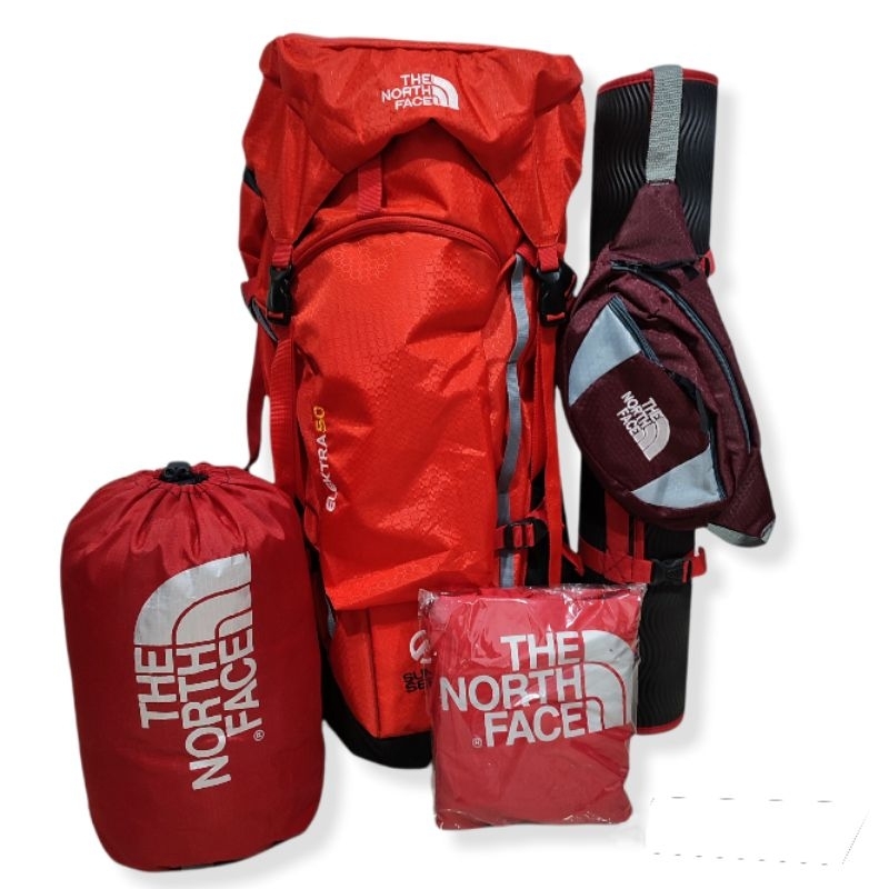 Jual tas kerir 60kg paket lengkap siap muncak 4P warna merah ikiwa ...