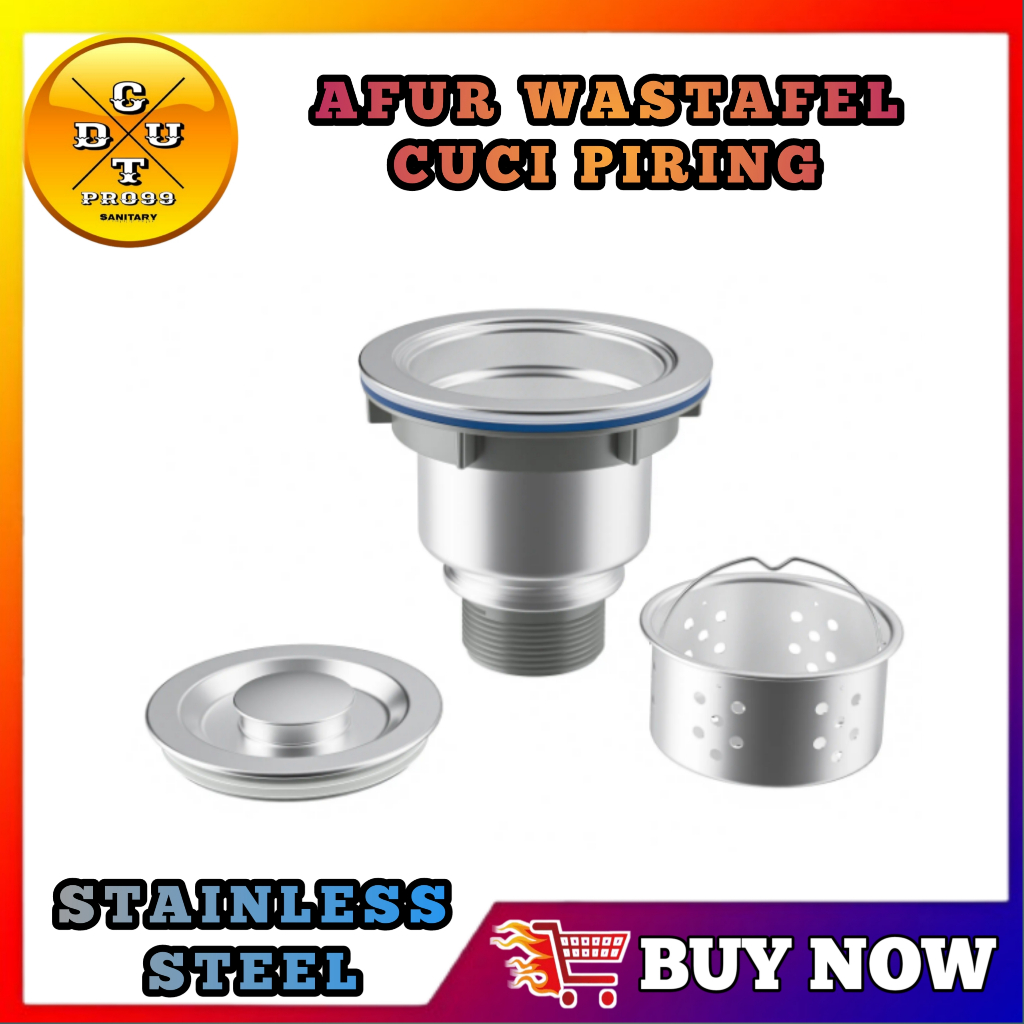 Jual Afur Saringan Wastafel Bak Cuci Piring Full Stainless Anti Karat ...