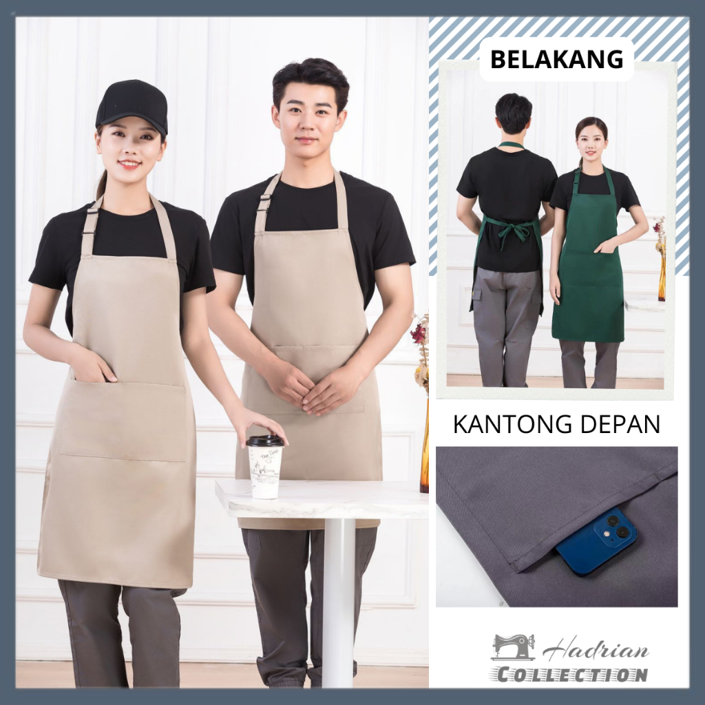Jual Apron Celemek Tebal Murah/ Katun Drill Premium/hadrian collection ...