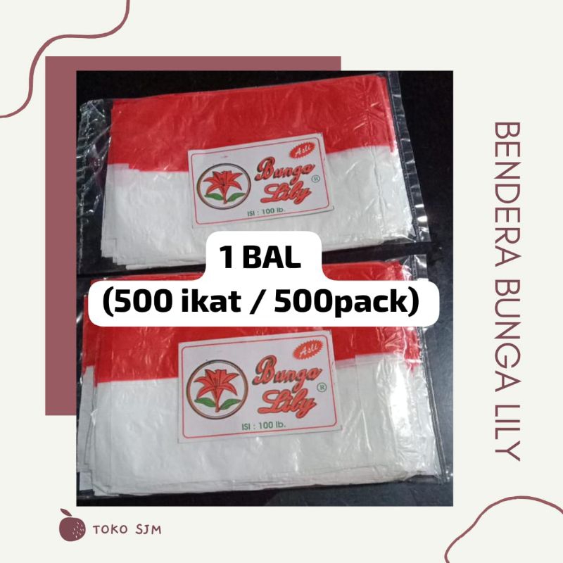 Jual BENDERA BUNGA LILY 1 BAL ISI 500 PACK / BENDERA PLASTIK/ BENDERA ...