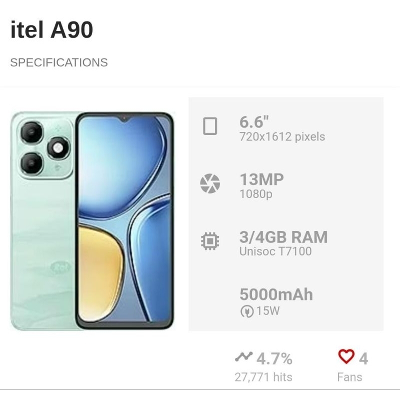 Jual New Itel A90 4-256 No Repack BNBI (RESMI) | Shopee Indonesia