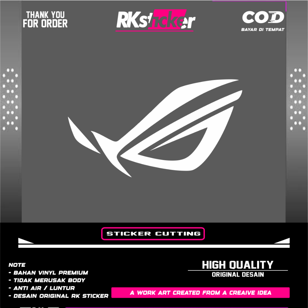 Jual Stiker logo ROG republic of gamers cuttting timbul | Shopee Indonesia