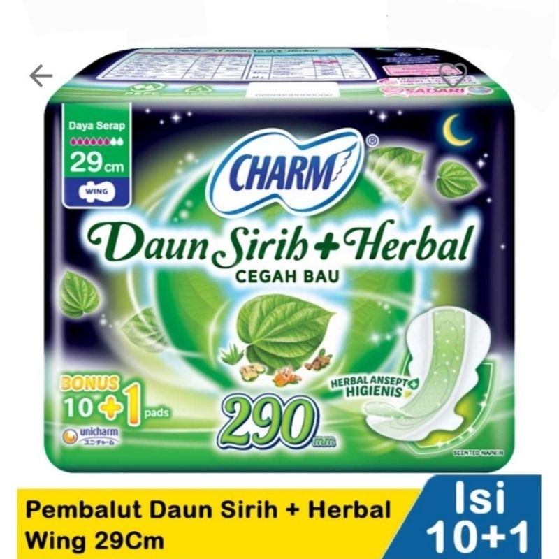 Jual Charm Daun Sirih + Herbal Wing 29cm isi 10Pads | Shopee Indonesia