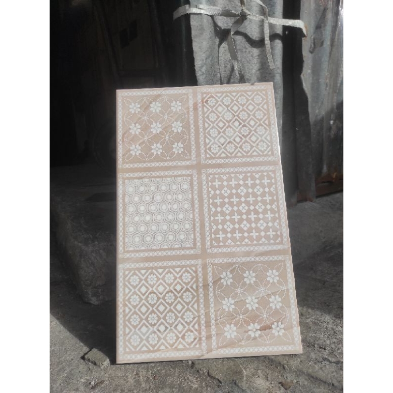 Jual Keramik Dinding Motif Batik 25x40 Juliat Brown | Shopee Indonesia
