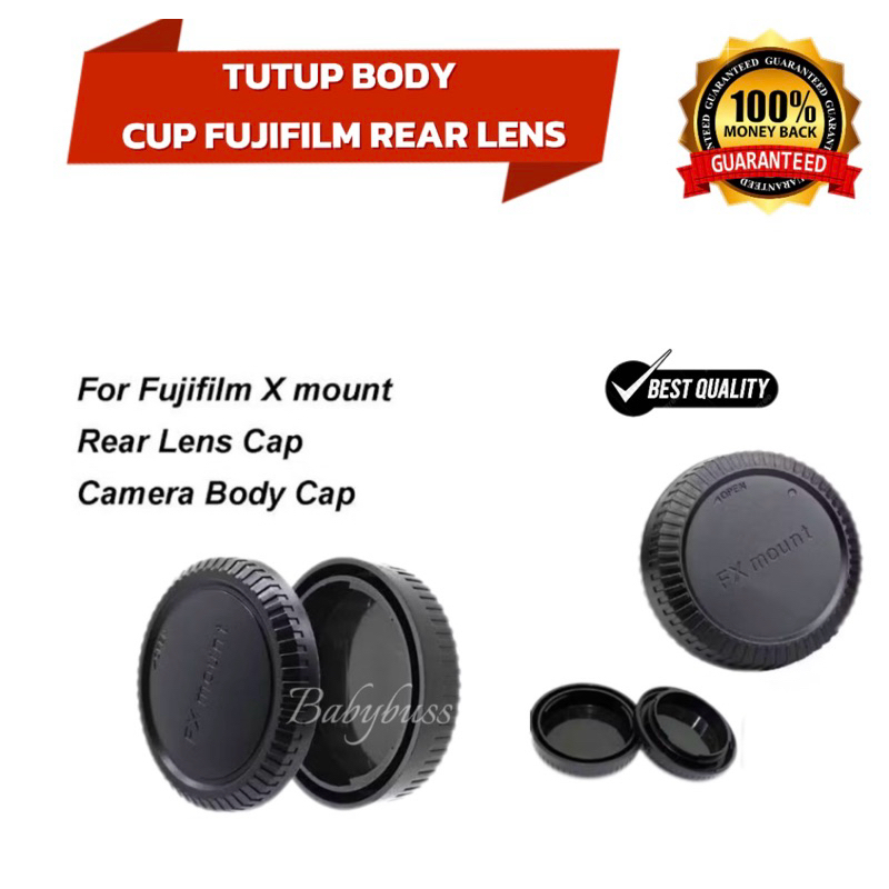 Jual Body Plus Rear Lens Cap Fujifilm Tutup Bodi Lensa Fuji FX X Mount XT30 XA7 XA3 XT20 XT1 Xt2 ...