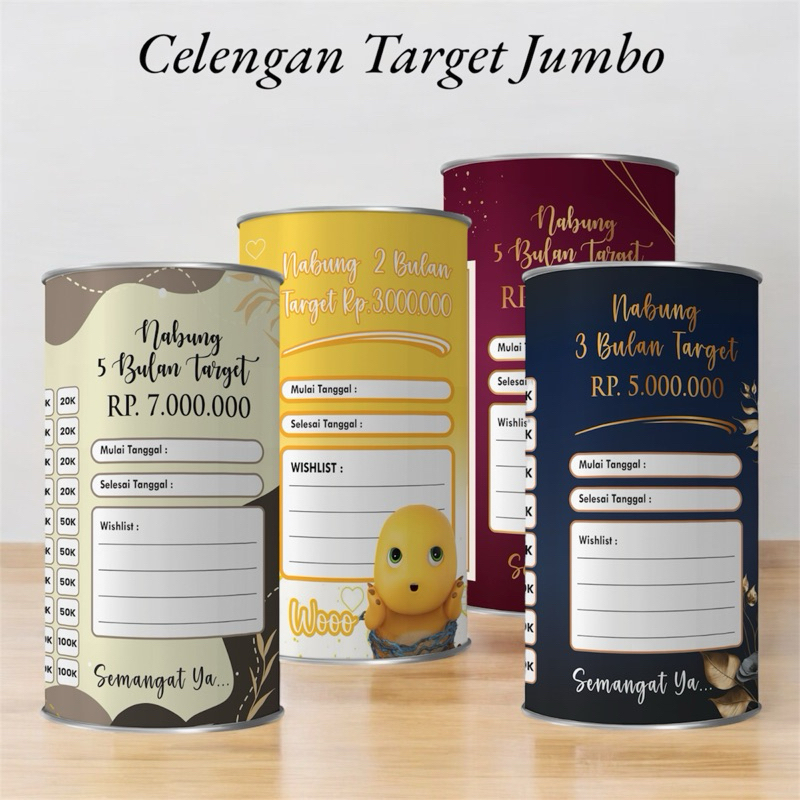 Jual CELENGAN TARGET LARGE UKURAN 20CM X 10CM TABUNGAN TARGET TABUNGAN ...