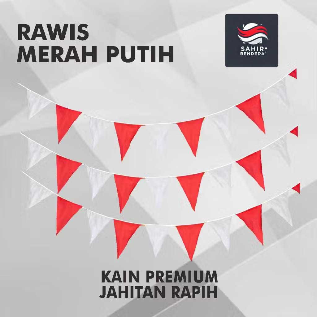 Jual BENDERA Segitiga (5 Meter) RARAWIS Merah Putih | Shopee Indonesia