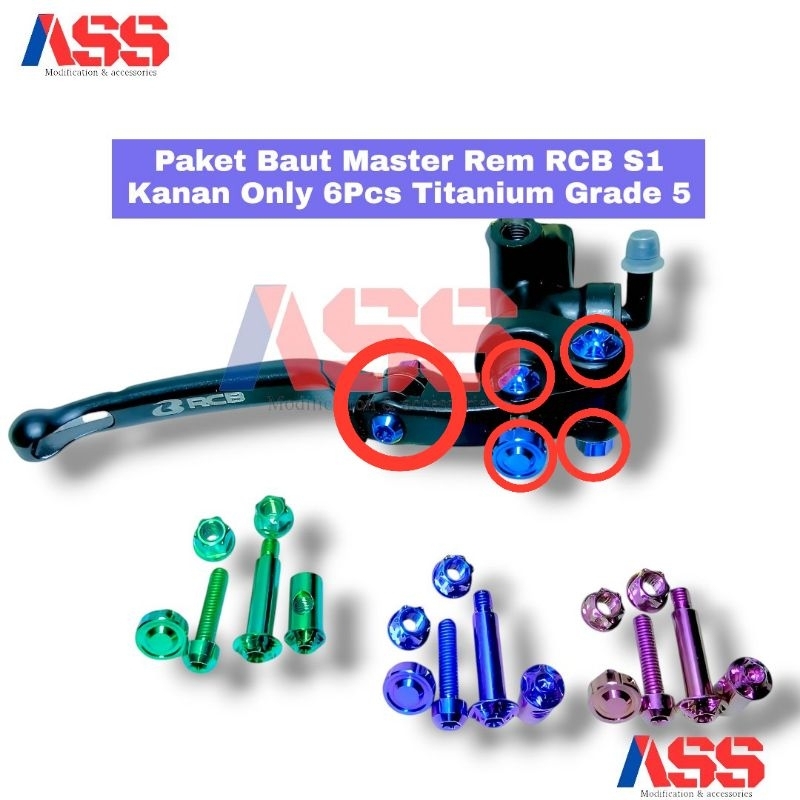 Jual Baut RCB S1 Baut Handle Rcb S1 Kanan Only 6Pcs Model Star Titanium ...