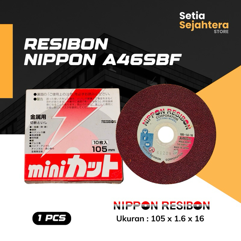 Jual NIPPON RESIBON Batu Mata Potong Gerinda MERAH Besi Cutting Wheel 4 ...