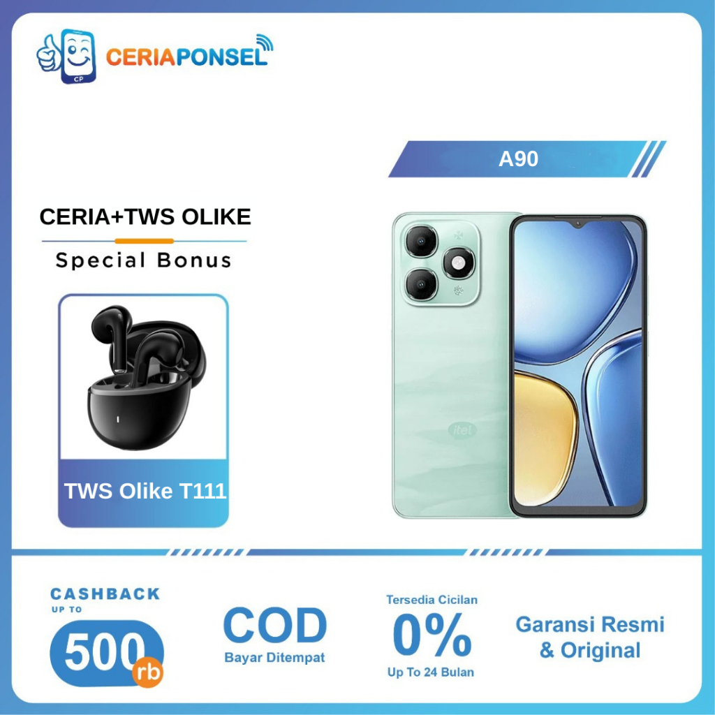 Jual Itel A90 4/64B, 4/128GB & 4/256GB Unisoc T7100, 5000 mAh, Android 14 | Garansi Resmi Itel ...