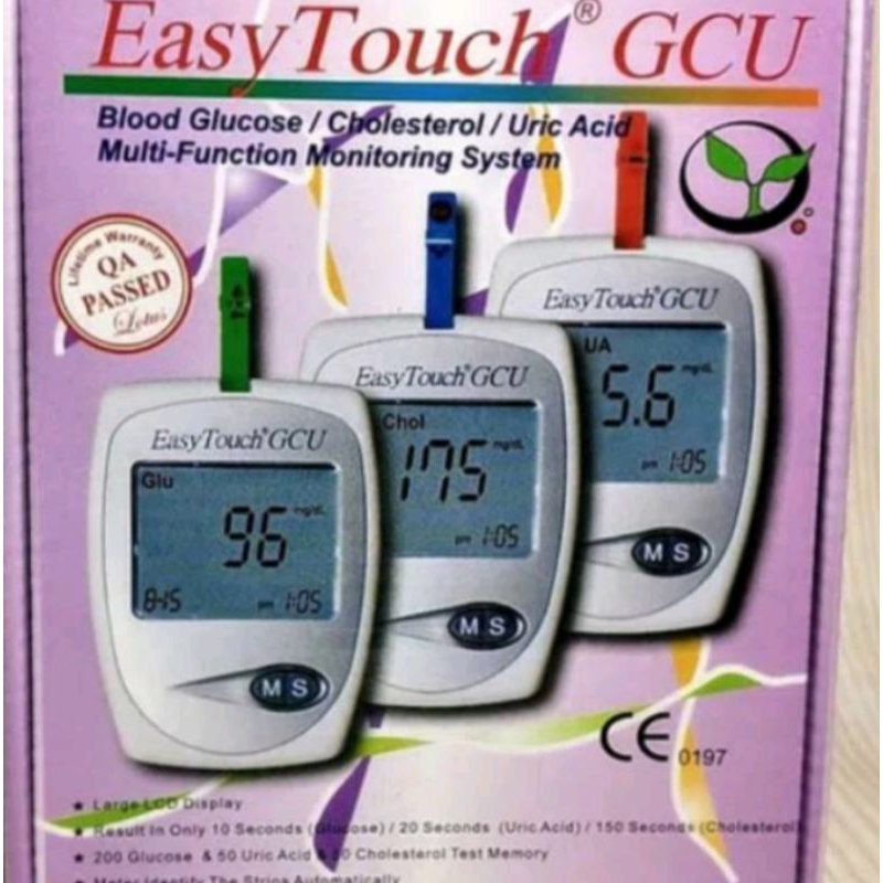 Jual Alat Cek Easytouch GCU 3 in 1 alat test gula darah, asam urat ...