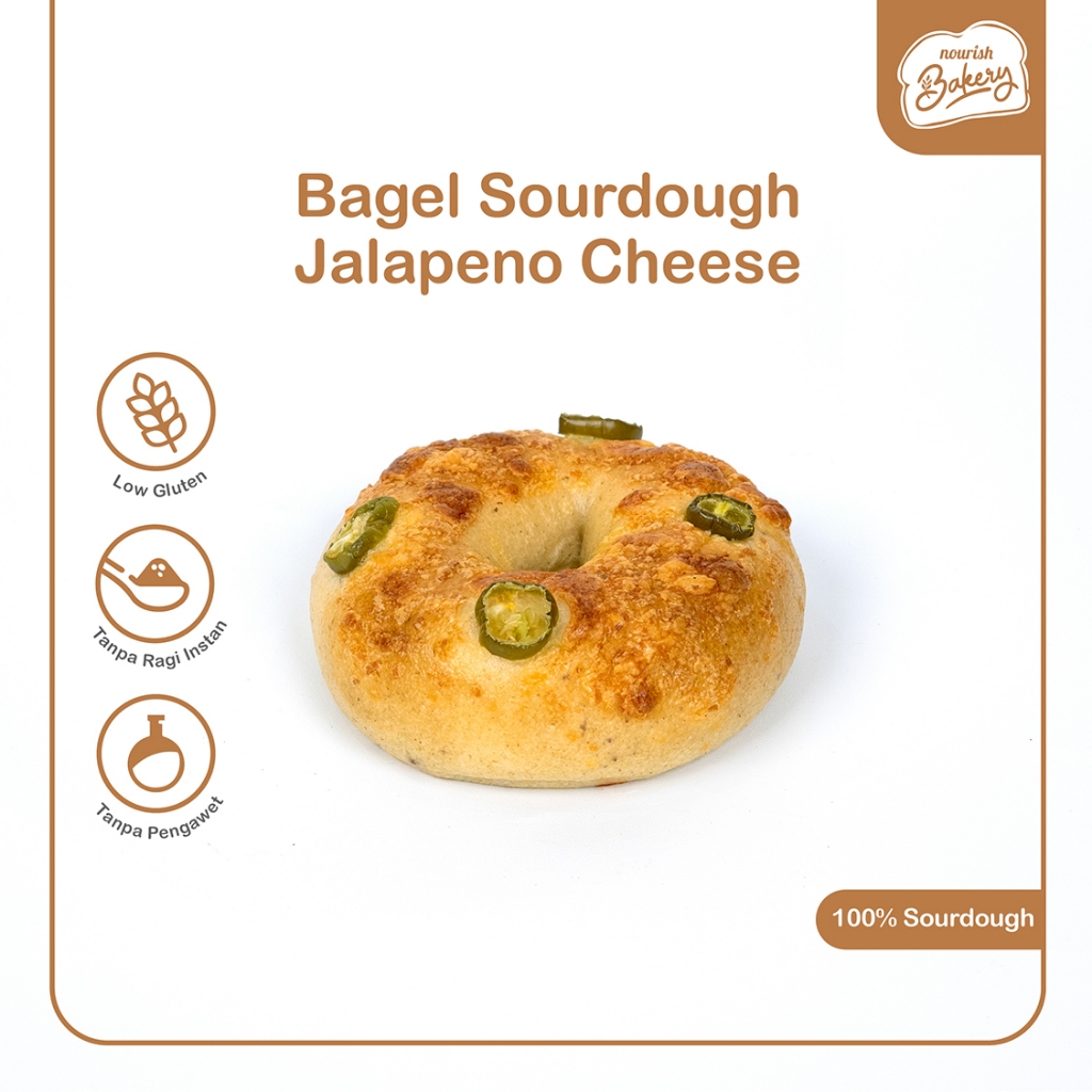 Jual Bagel Cheese & Jalapeno - 100% Sourdough Bagel Keju & Jalapeno ...