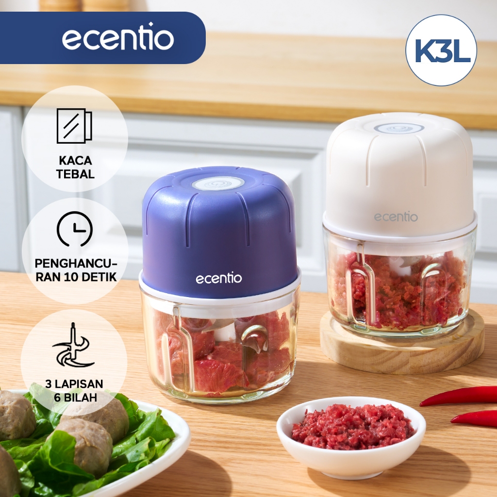 Jual ecentio Mini Chopper Daging Idul Adha Mini Blender Qurban 6 Pisau ...