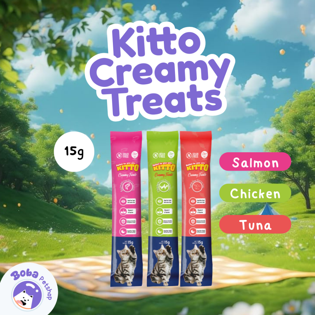 Jual KITTO CREAMY TREATS 15G (Tuna, Salmon, Chicken) | Shopee Indonesia