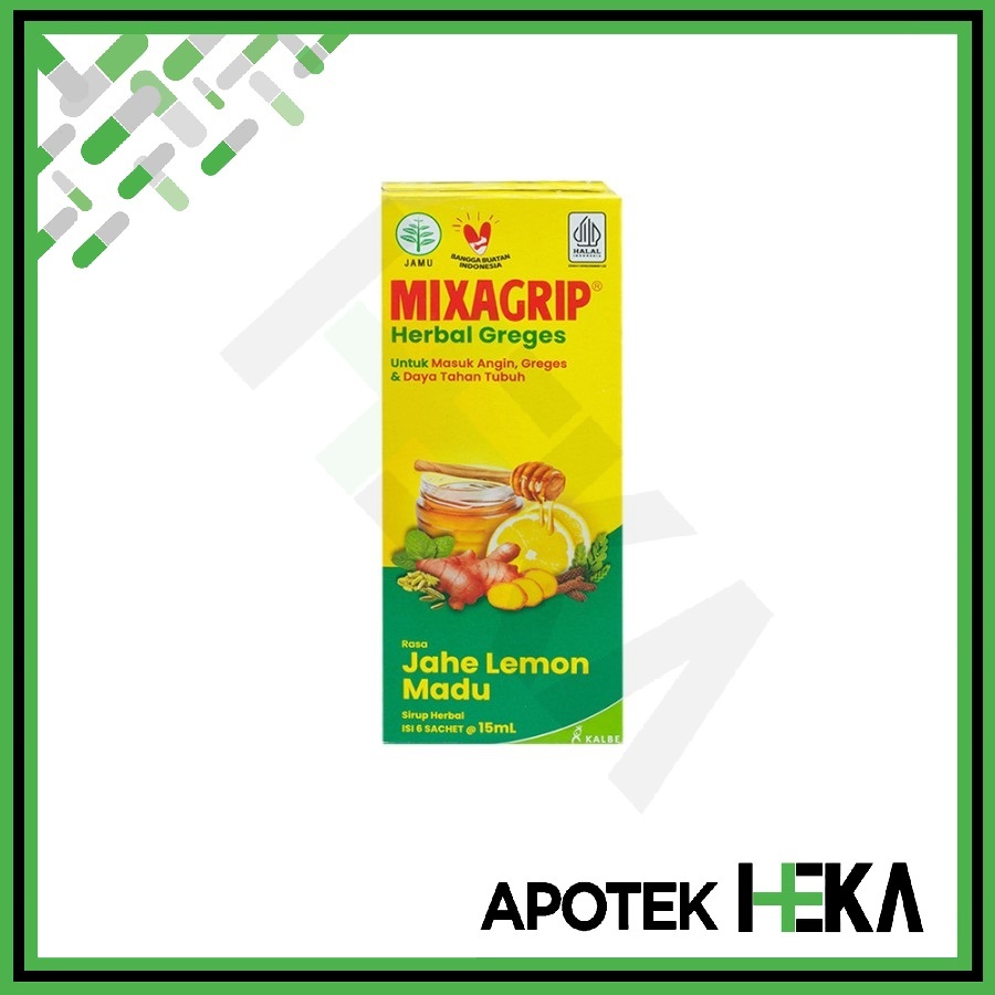 Jual Mixagrip Herbal Greges Box isi 6 Sachet - Sirup Masuk Angin ...