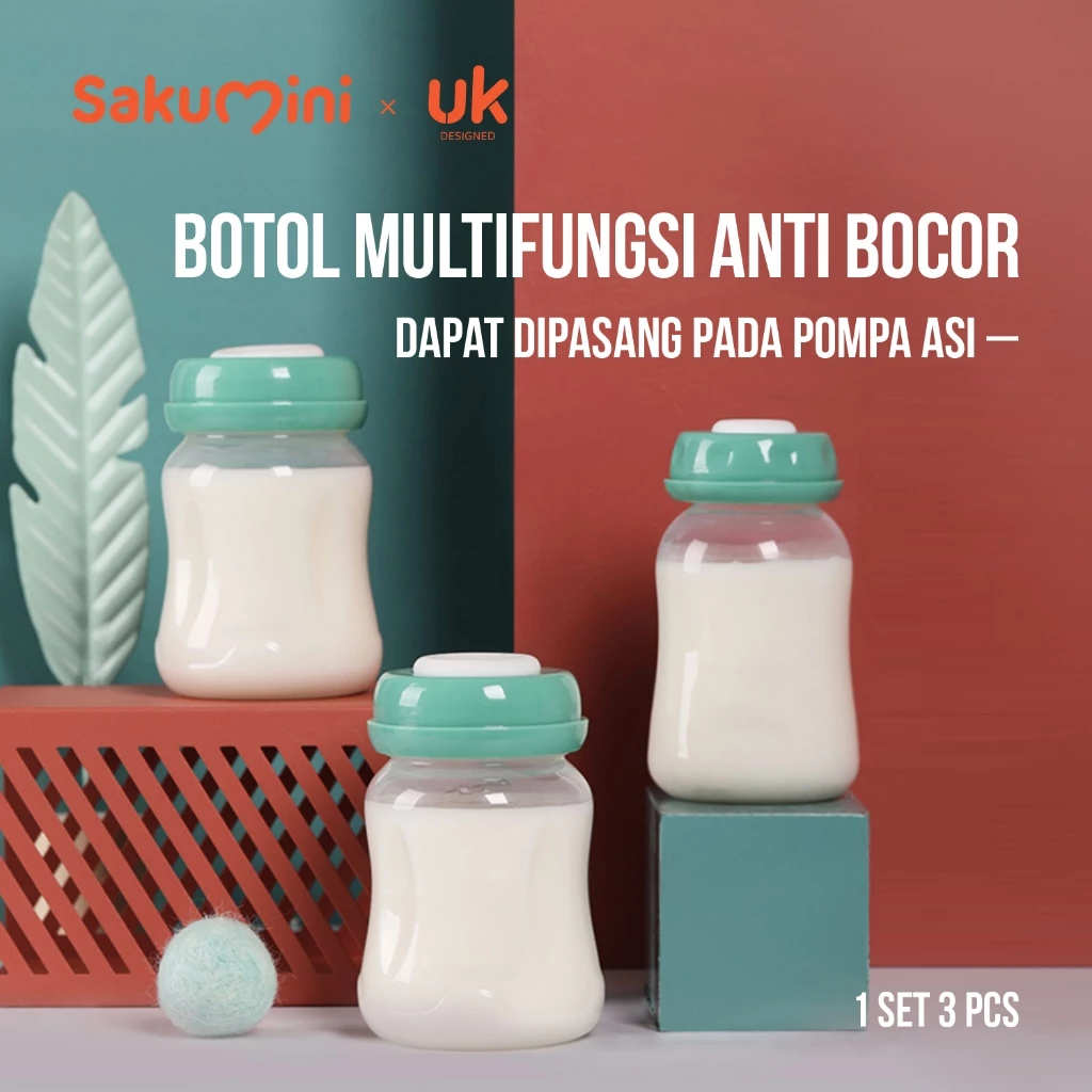 Jual Sakumini 3in1 Botol Penyimpanan Susu Asi Breast Milk Storage Container Wadah Multifungsi ...