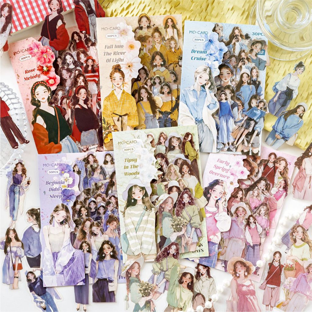 Jual [Artopia] 30pcs Sticker Girl's Journal GJ Cewek Cantik Perempuan ...