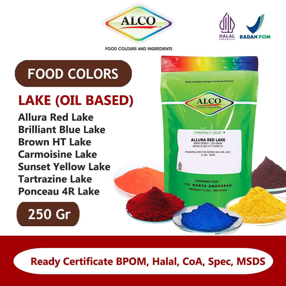 Jual ALCO Pewarna Makanan Bubuk Lake Oil Based 250 Gram Food Grade ...